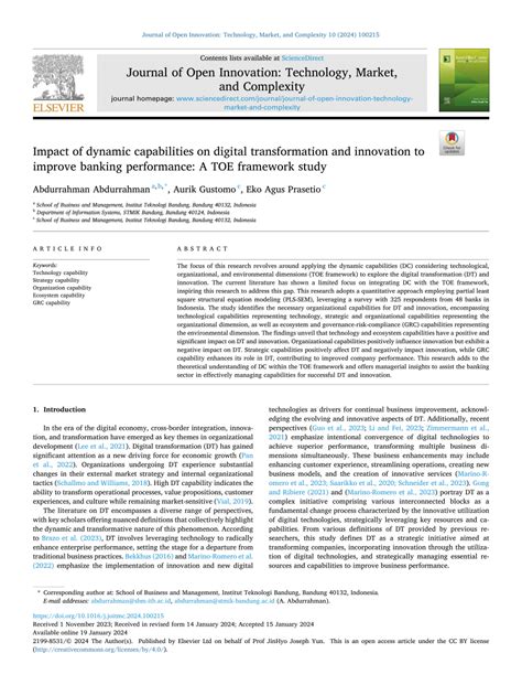 Pdf Impact Of Dynamic Capabilities On Digital Transformation And