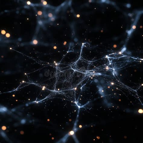 Glowing Neural Network Visualization Abstract Interconnected Web Structure Stock Image Image