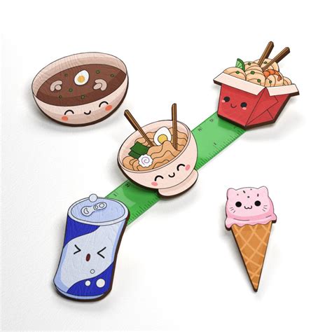 ᐉ Набір значків Lex Altern Кавайна їжа из дерева 5 шт 8556097