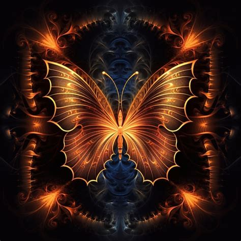 Premium Ai Image Majestic Butterfly With Fully Visible Symmetrical Wings Dark Background