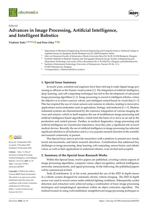 Pdf Advances In Image Processing Artificial Intelligence And