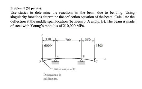 Solved Problem 1 50 Points Use Statics To Determine The Reactions