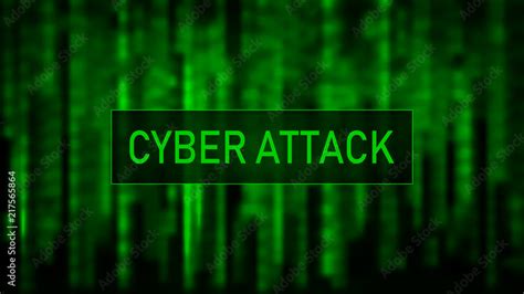 cyber attack hacking digital background green matrix binary computer