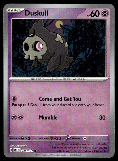 Duskull Master Ball Patern 035131 Prismatic Evolutions Scarlet Poke Mzt