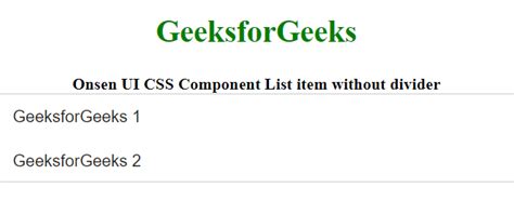 Onsen UI CSS Component List Item Without Divider GeeksforGeeks