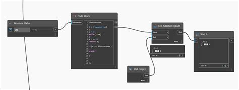Code Block While Loop Lists Logic Dynamo