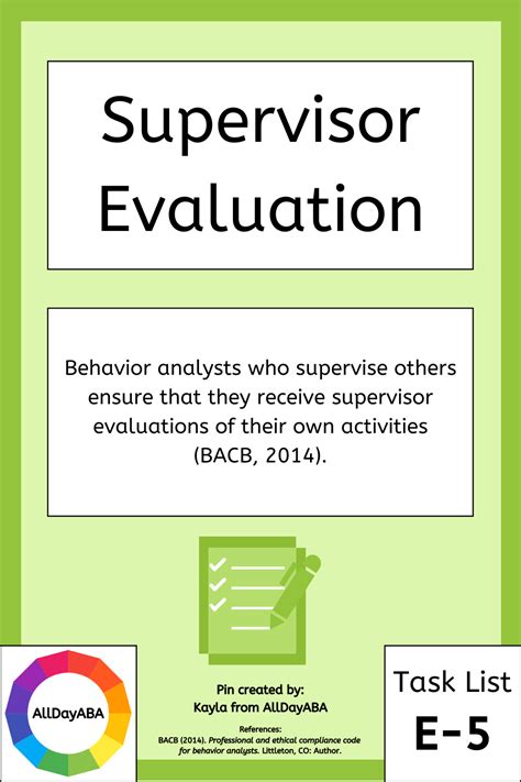 Supervisor Evaluation Aba Bcba Bcaba