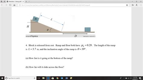 Solved G Recitation Energy Pdf V Im SmartPhysics Chegg Com