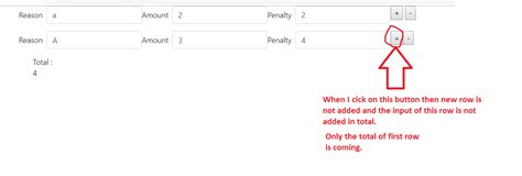 Jquery Addition On Javascript Not Working When New Row Is Added Stack Overflow