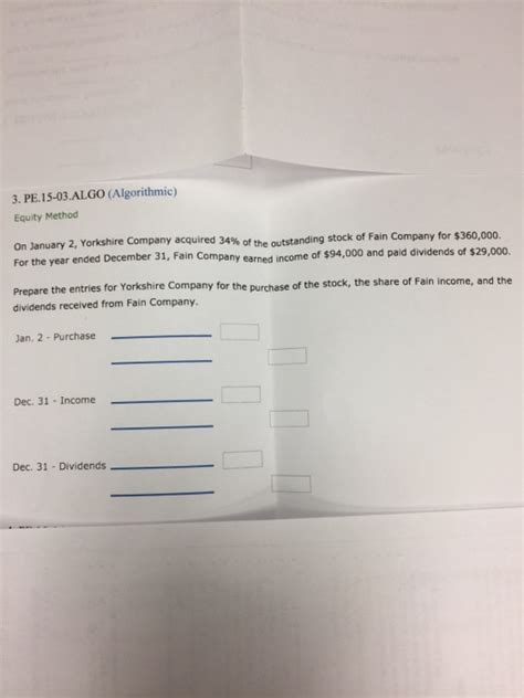 solved 3 pe 15 03 algo algorithmic equity method on
