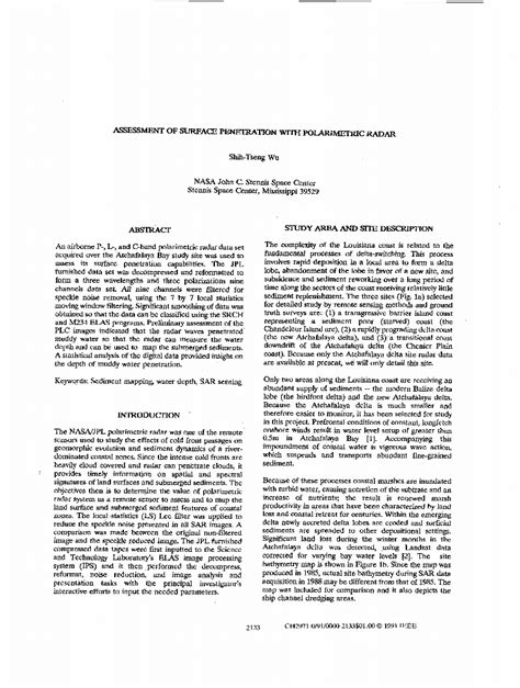 Assessment Of Surface Penetration With Polarimetric Radar Ieee