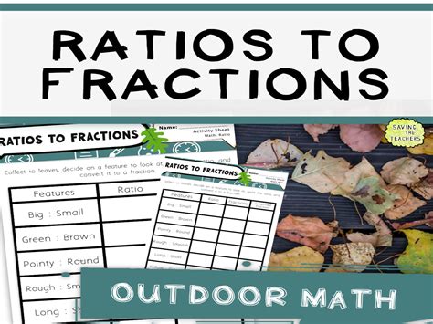 Converting Ratios To Fractions Graphic By Saving The Teachers