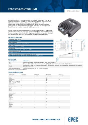 Epec Datasheet Ec44 Control Unit Epec Pdf Catalogs Technical
