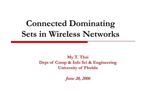 Ppt Connected Dominating Sets In Wireless Networks Powerpoint Presentation Id4251415