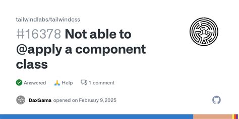 Not Able To Apply A Component Class · Tailwindlabs Tailwindcss