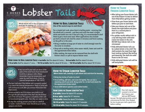 Lobster Tails cook instructions - T-Bone's