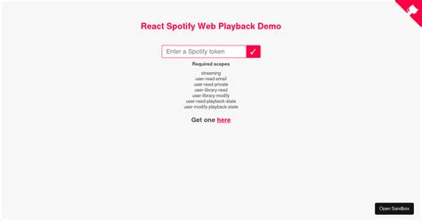 React Spotify Web Playback Examples Codesandbox