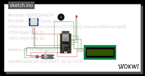 Motion Sensor With LCD ServoM Wokwi ESP STM Arduino Simulator