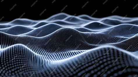 Abstract Digital Grid Wave Pattern Background Premium Ai Generated Image