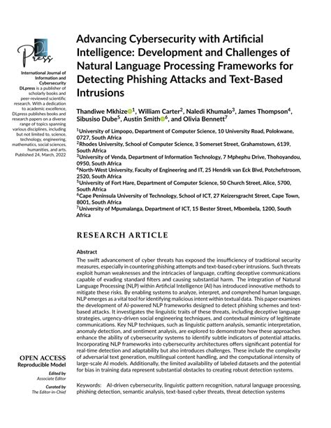 Pdf Advancing Cybersecurity With Artificial Intelligence Development