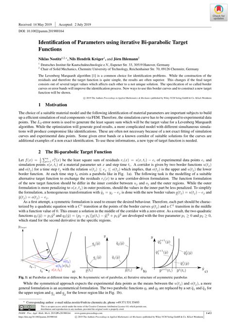 Pdf Identification Of Parameters Using Iterative Bi‐parabolic Target