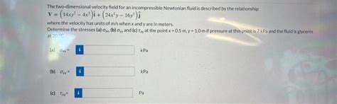 solved the two dimensional velocity field for an