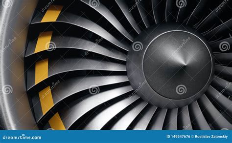 3d Illustration Jet Engine Close Up View Jet Engine Blades Front View