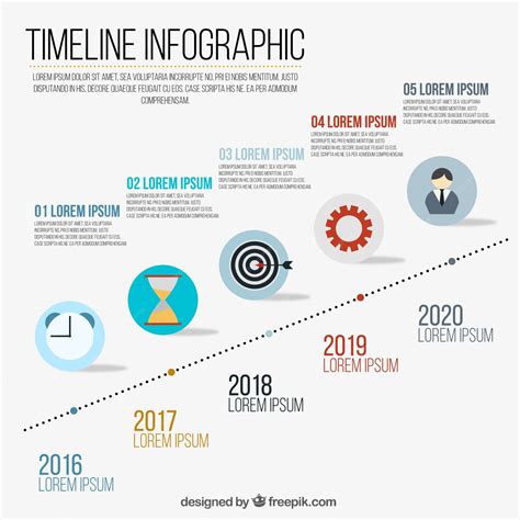 타임 라인이있는 인포 그래픽 무료 벡터