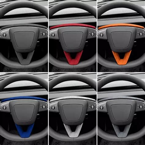 테슬라 모델 3 스티어링 휠 트림 커버 알칸타라 스웨이드 U자형 스티어링 휠 패널 하이랜드 2024 액세서리 신제품 신에너지 차량 부품 및 액세서리