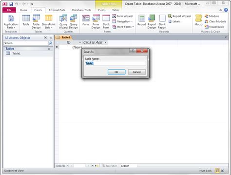 Access Create Table VBA And VB Net Tutorials Education And Programming Services