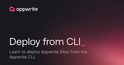 Deploy From Cli Docs Appwrite