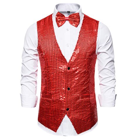 Red Sequin Waistcoat Perth Hurly Burly