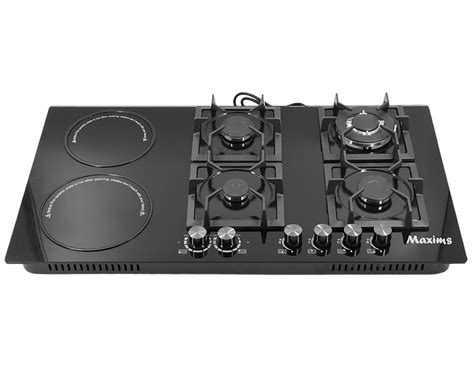Parrilla Hibrida Gaseléctrica Maxims Gc9007gb Cristal 6 Quemadores