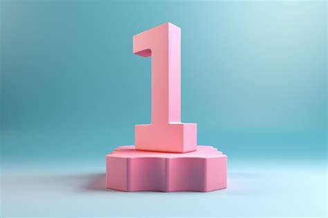 Premium Photo Number 1 3d Render