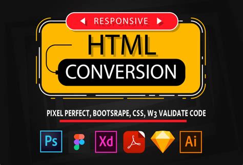 convert psd to html xd to html figma to html and pdf into html by
