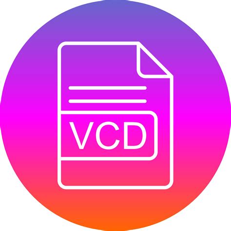 Vcd File Format Line Gradient Circle Icon 43537648 Vector Art At Vecteezy