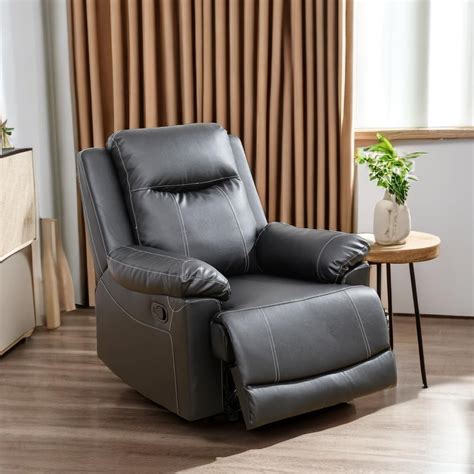Trumanpick Manual Pu Leather Recliner Chair Overstuffed Recliner Sofa