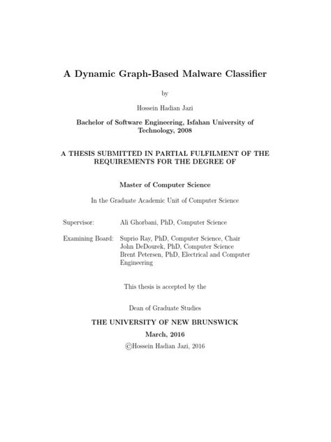 A Dynamic Graph Based Malware Classifier Pdf Vertex Graph Theory
