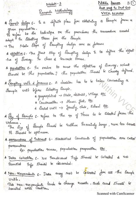 Vtu Research Methodology Handwritten Notes16phdrm For Pg And Phd By