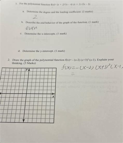 solved 1 for the polynomial function f x x 2 2 x 4 x