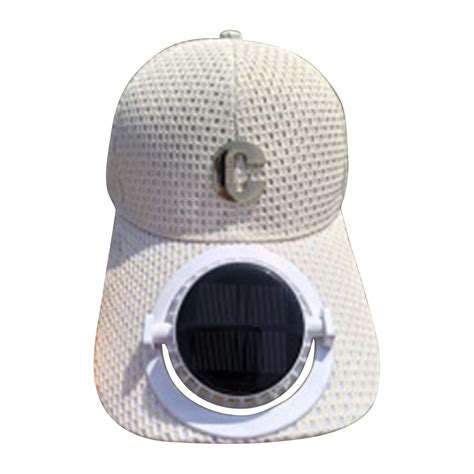 Palifeur Solar Fan Hat Outdoor Solar Powered Fan Hat Waterproof Wide