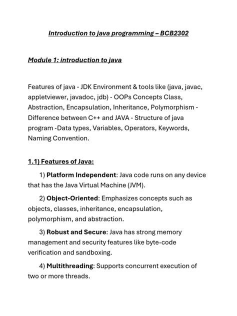 Introduction To Java Programming Bcb2302 Pdf Java Programming