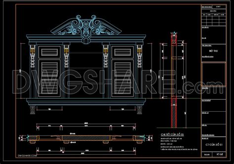 405 Detailed Autocad Drawings Of Doors Windows For Download
