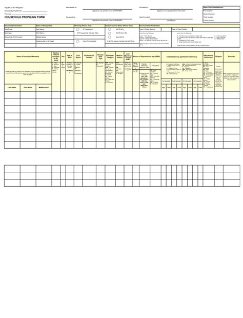 2023 Household Profiling Form Xlsx Hh Profiling Form Pdf