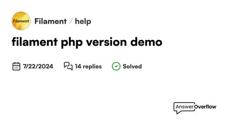 Filament Php Version Demo Filament