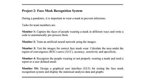 solved project 2 face mask recognition system during a