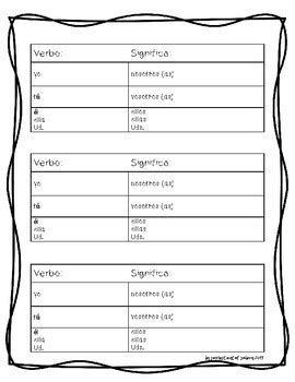Spanish Verbs Blank Conjugation Chart Printable Printable Free Templates