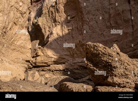 Canyon Wall With Detail Of Water Erosion Marks Namibe Angola Africa
