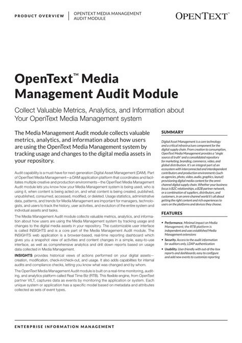 Pdf Opentext Tm Media Management Audit Module€¦ · Eterrse Formato