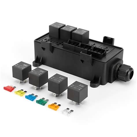 Riwesomey Caja De Relé De Fusibles De 9 Vías 12v Soporte De Bloque